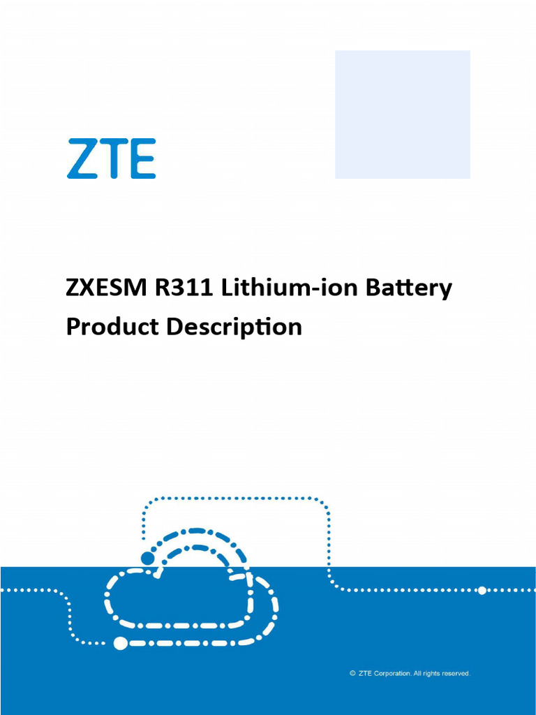 ZXESM R311 Lithium-Ion Battery Product Description | PDF