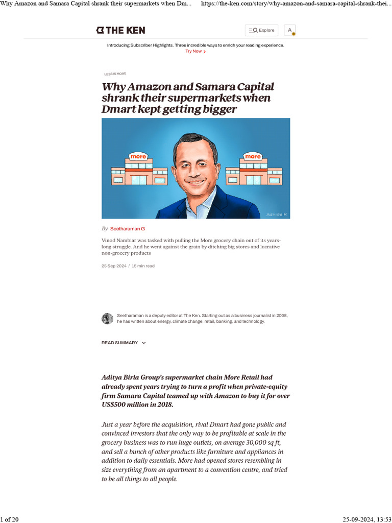 Why Amazon and Samara Capital Shrank Their Supermarkets When Dmart Kept ...