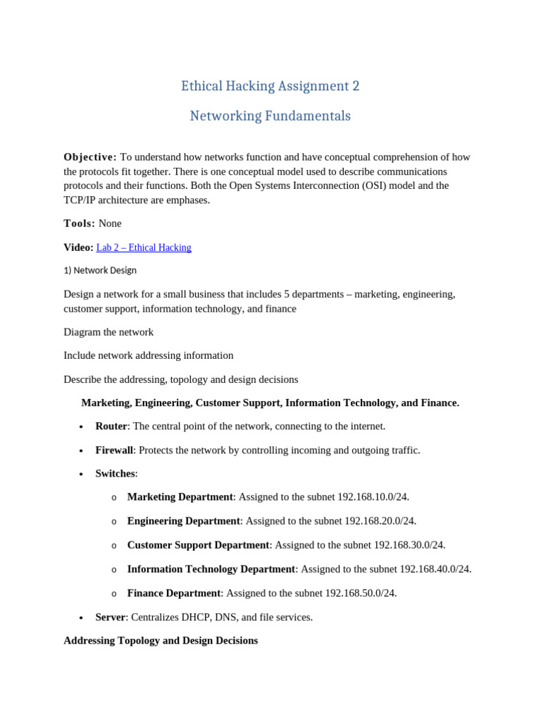 Ethical Hacking-Assignment 2 | PDF