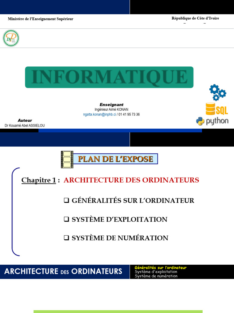 Cours D'informatique ECG 1 A Et B 2023 - 2024 ETD Partie 1 | PDF