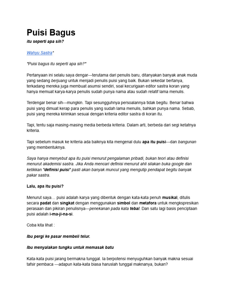 Puisi - Bagus (-) | PDF
