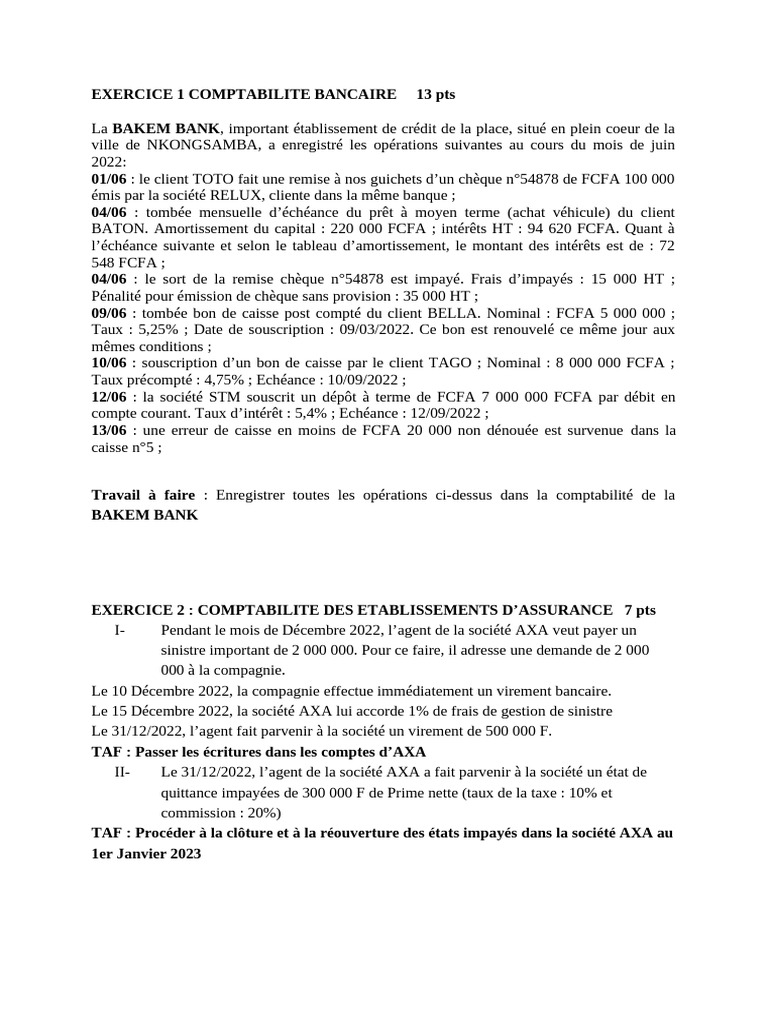 Compta Speciale LP CF Et CCA 1 | PDF