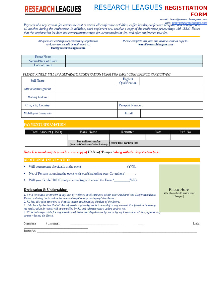 RL Listener Registration Form | PDF