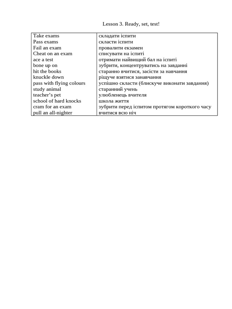 Lesson 3 Ready Set Test | PDF