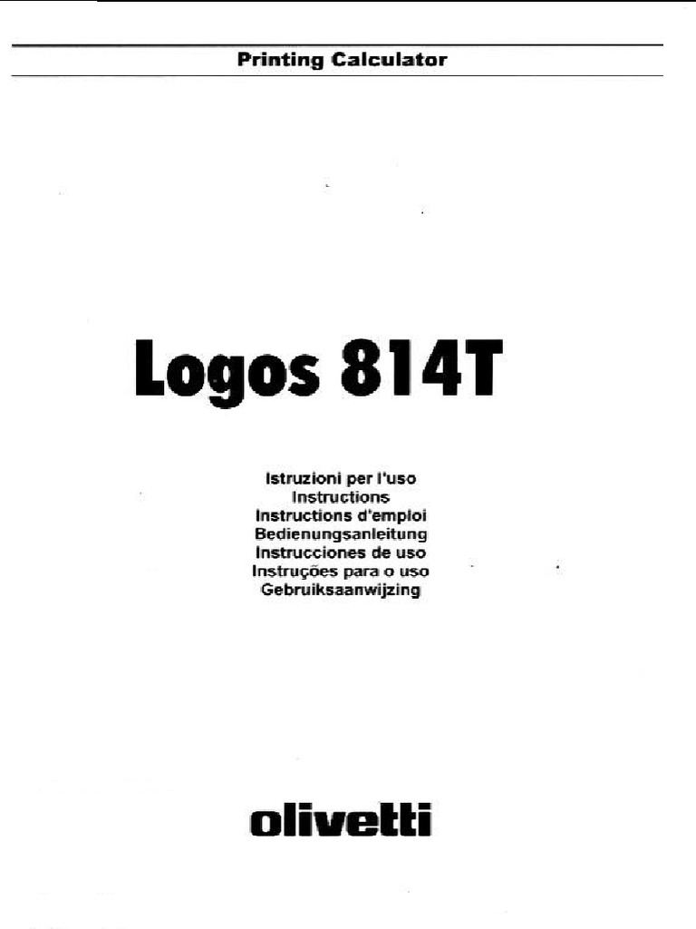 Olivetti Logos 814T Calculator | PDF