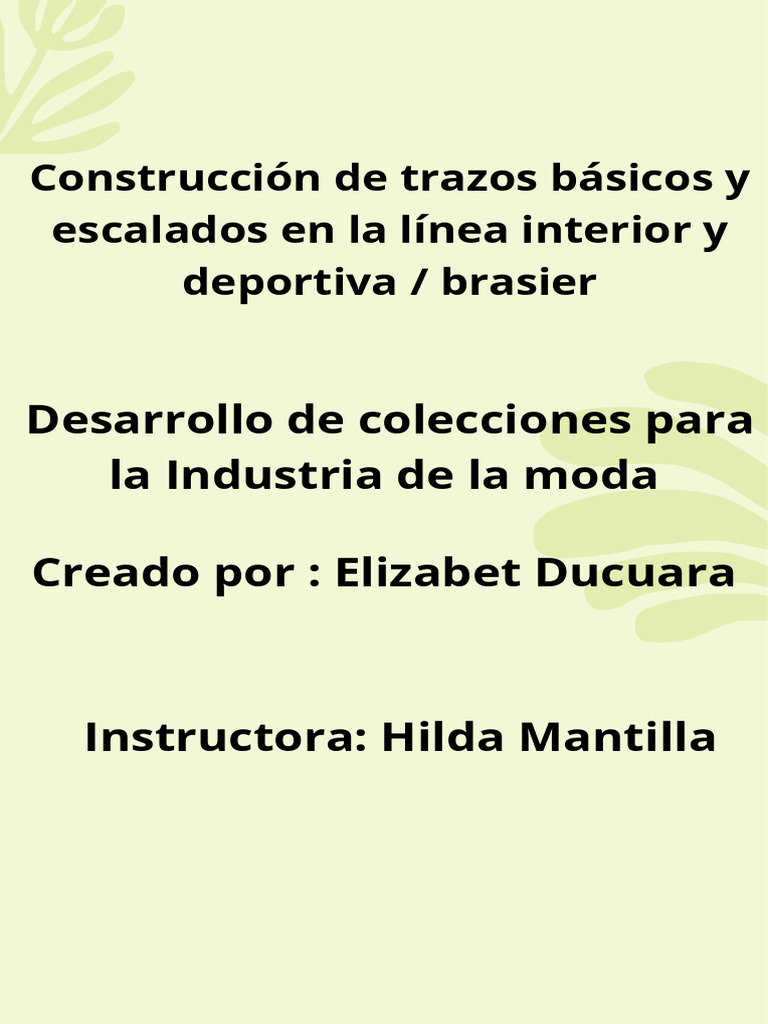 Escalado Corpiño Pdf