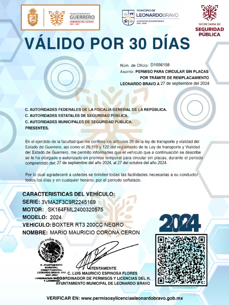 3VMA2F3C9R2245169 SK164FML2400320575 2024 Boxter Rt3 200Cc Negro Mario Mauricio Corona Ceron | PDF