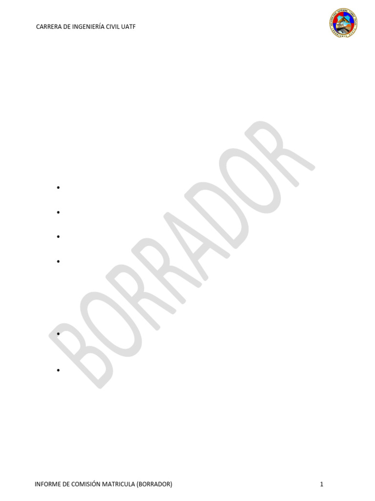 Informe Comision Matricula Borrador | PDF
