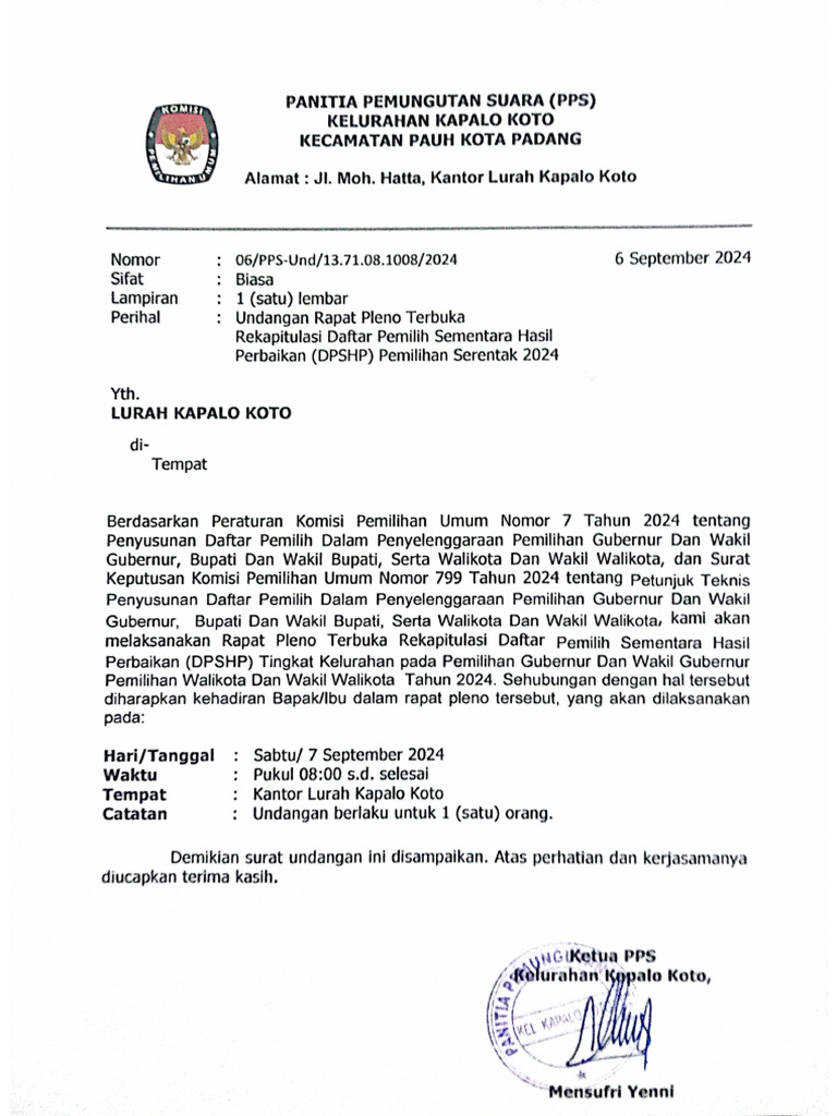 Undangan Lurah | PDF