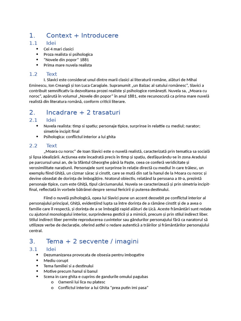 Moara Cu Noroc-Trasaturi | PDF