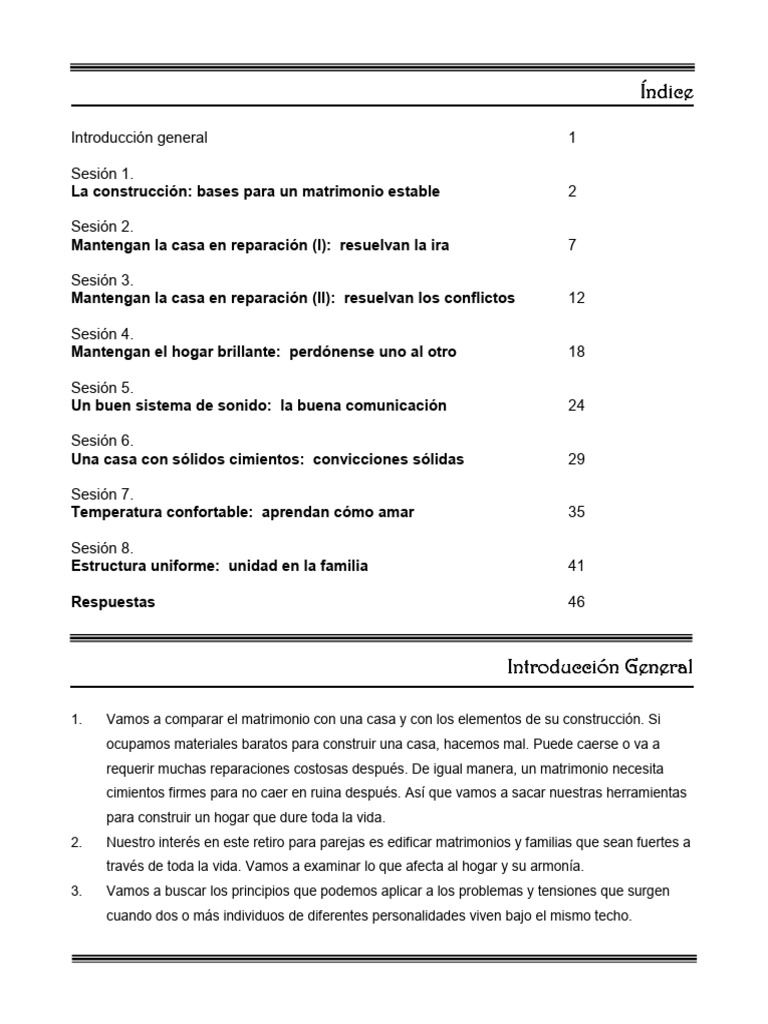 Edificando Un Hogar para Toda La Vida Sesion 1 | PDF