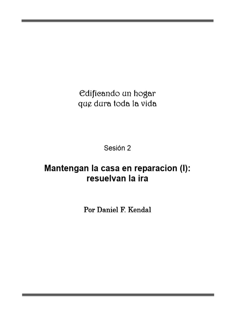 Edificando Un Hogar para Toda La Vida Sesion 2 | PDF