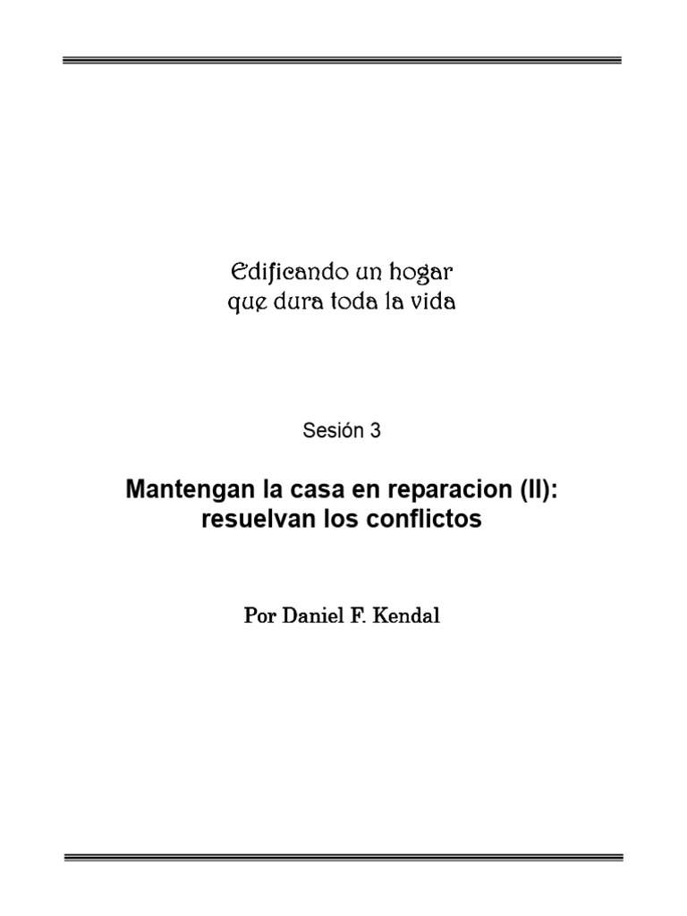 Edificando Un Hogar para Toda La Vida Sesion 3 | PDF