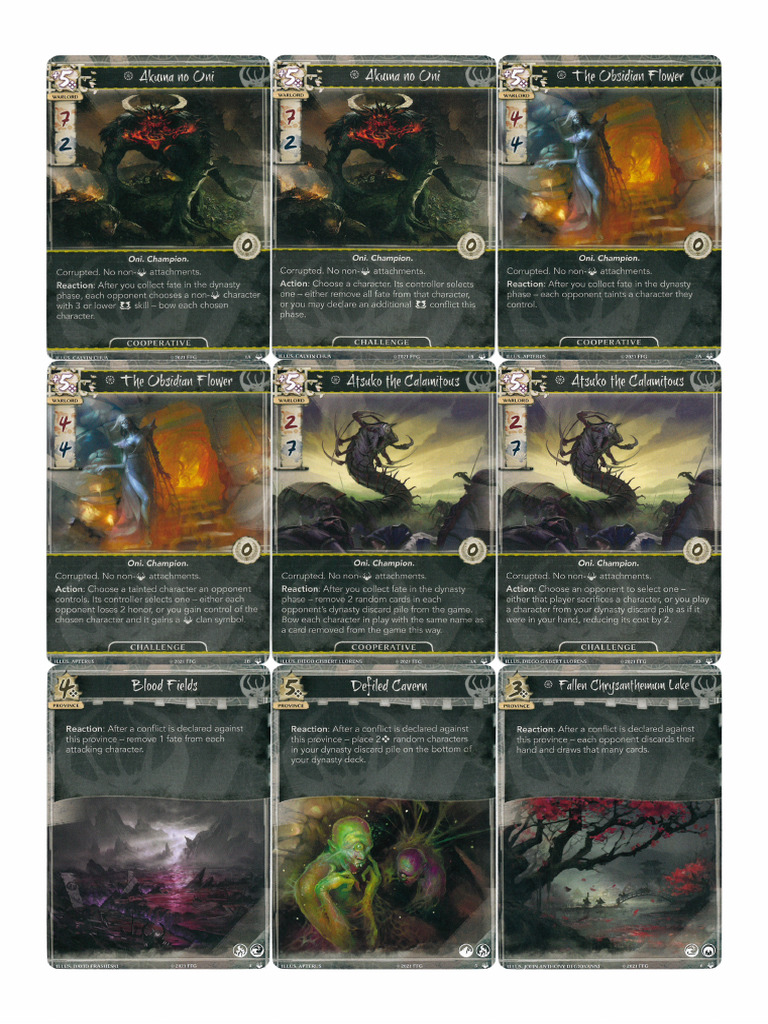 Legend of The Five Rings LCG - Under Fu Leng's Shadow Card Set | PDF