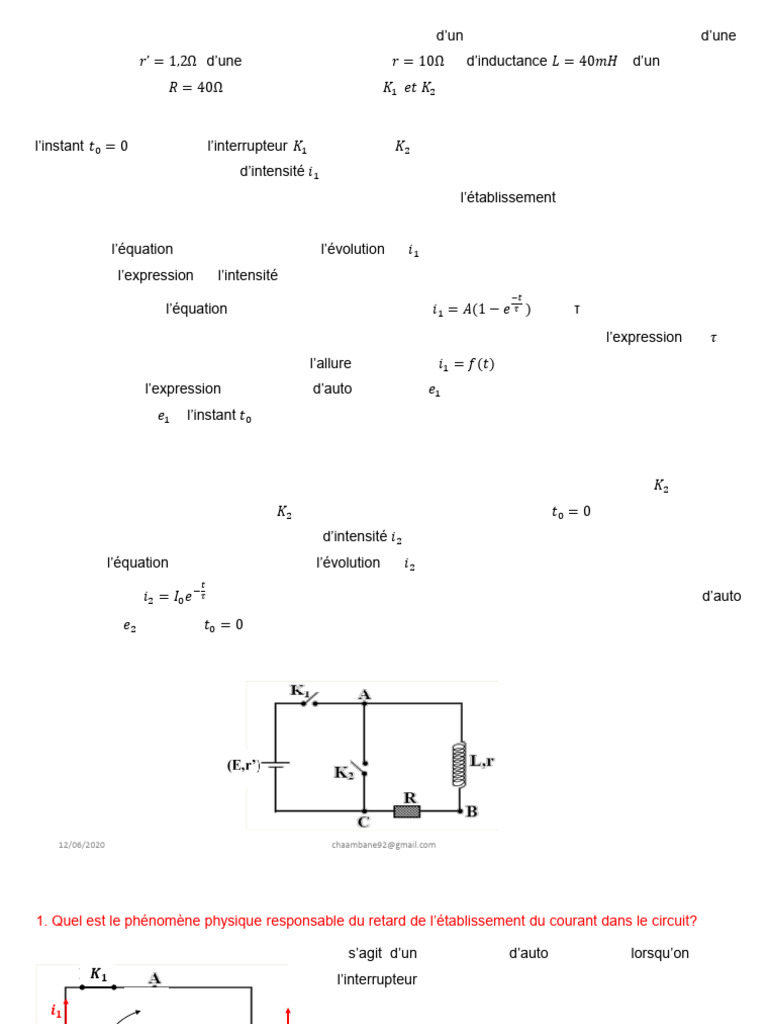 Exercice Sur Le Dipole RL | PDF