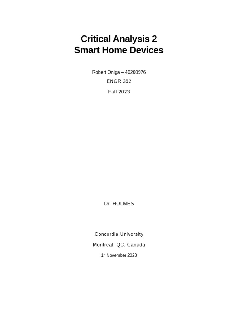 Critical Analysis 2 ENGR392 | PDF