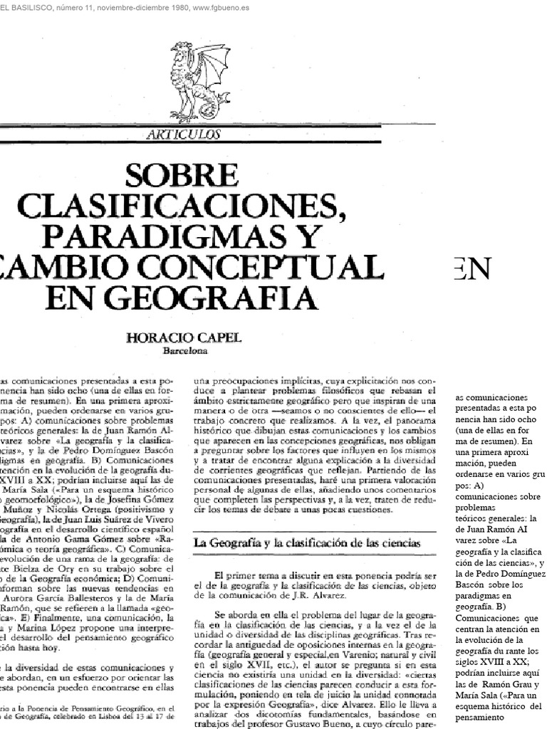 Lectura Clase 3 - HORACIO CAPEL Paradigmas | PDF | Geografía | Paradigma
