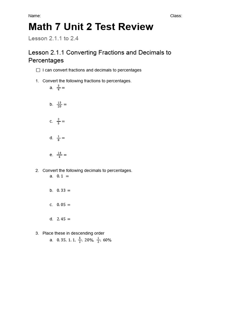 Math Review 2 | PDF