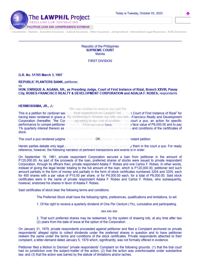G.R. No. 51765 Republic Planters V Agana | PDF
