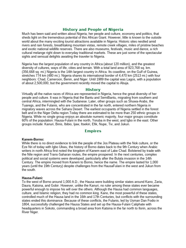 History and People of Nigeria | PDF | Nigeria | Social Science