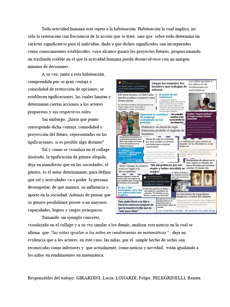 Tipificacion en Genero | PDF