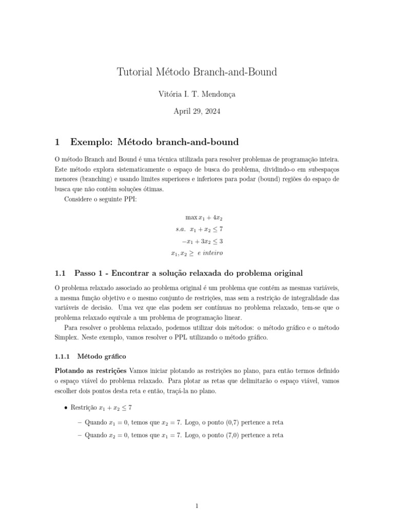 Tutorial Método Branch and Bound | PDF