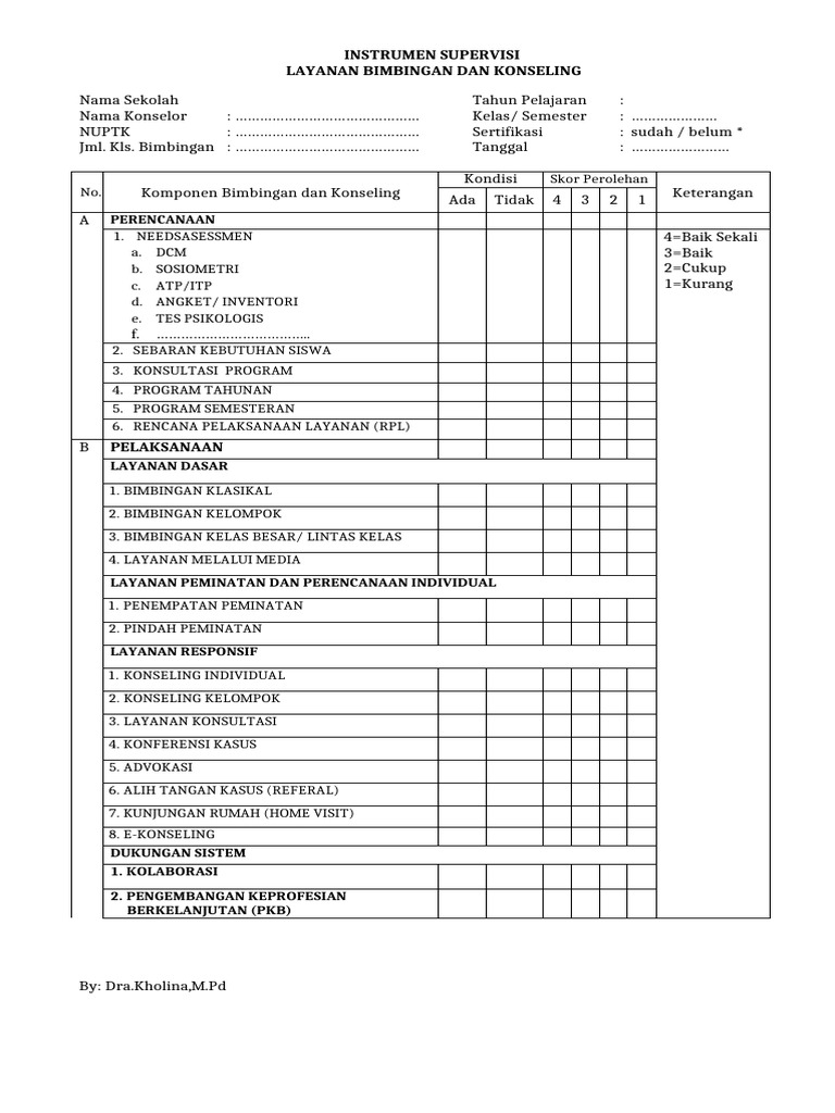 Instrumen Penilaian BK 2024 | PDF