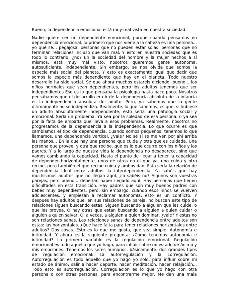 La Dependencia Emocional | PDF | Adultos | Las emociones