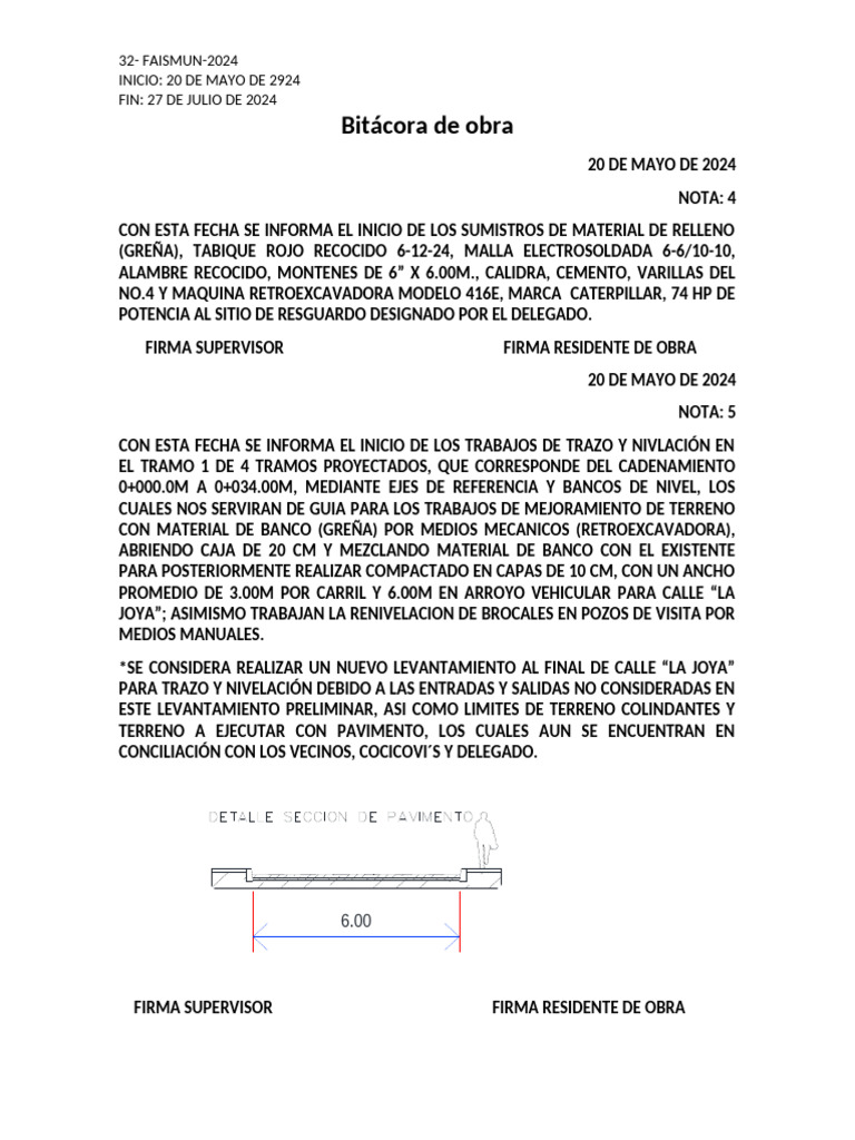 Bitácora de Obra 32 ACT | PDF | Hormigón | Materiales