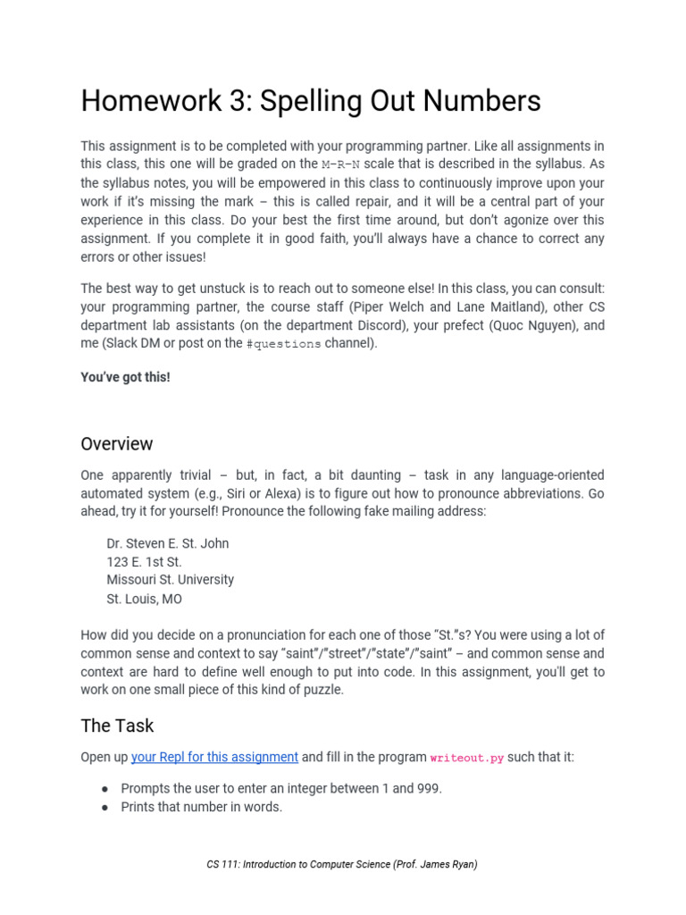 CS111 W21 Homework 3 | PDF