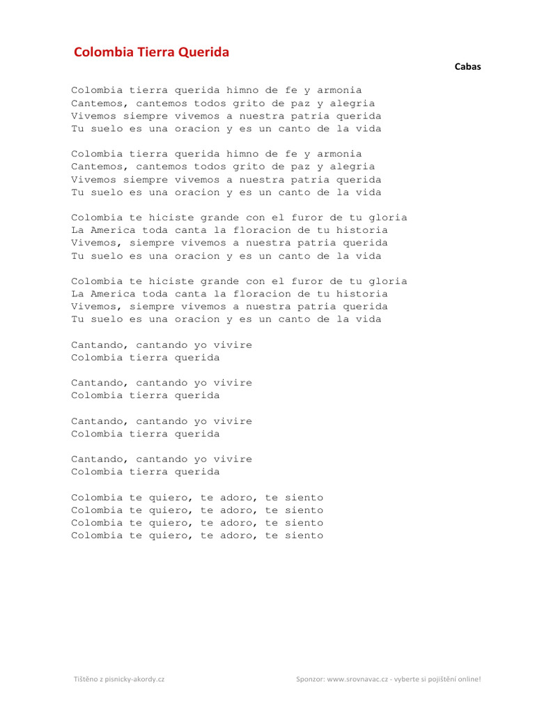 Colombia Tierra Querida | PDF