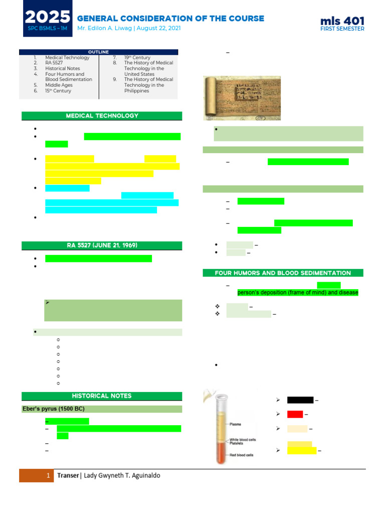 WEEK 1 Trans General Consideration of The Course | PDF