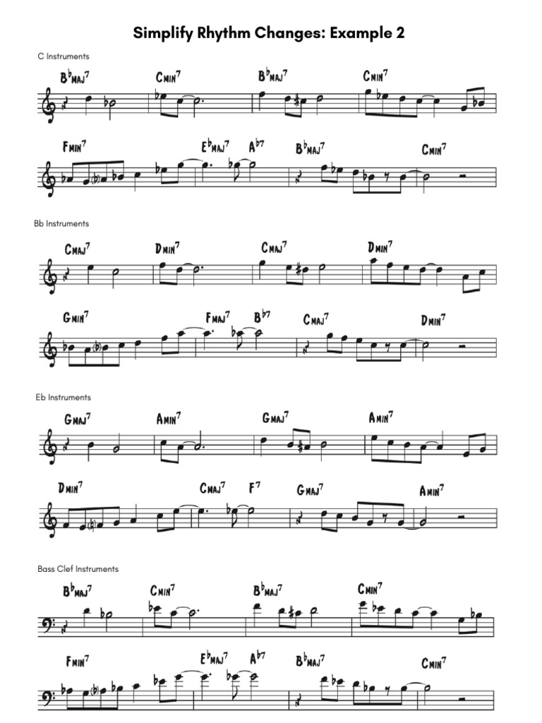 Simplify Rhythm Changes Example 2 | PDF