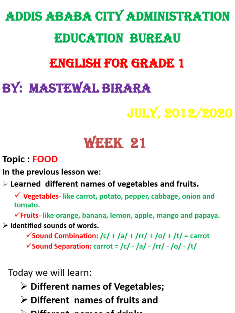 English For Grade 1 Week 21 (Lesson 1, 2 & 3) | PDF