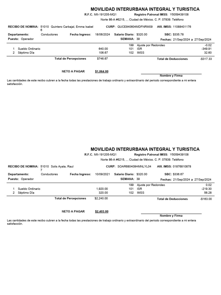 Un2 Recibo De Nómina 39 Pdf