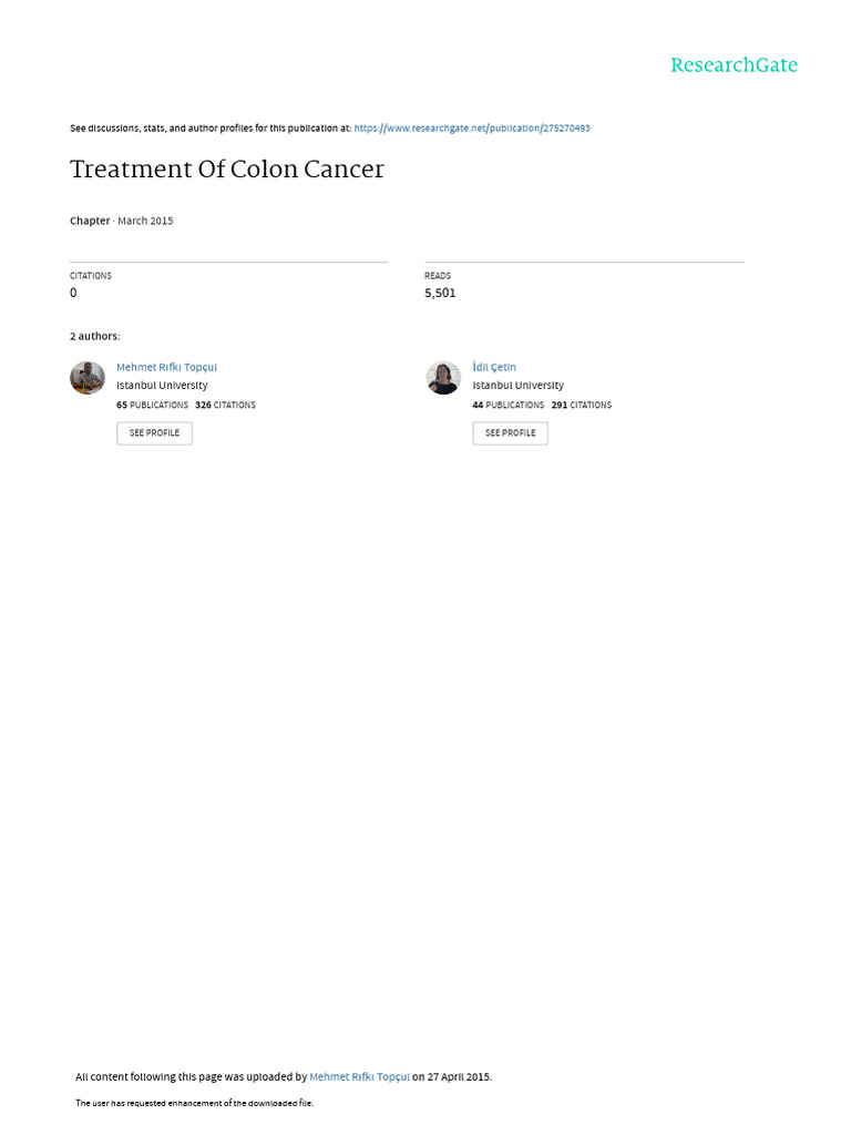 Treatment of Colon Cancer | PDF