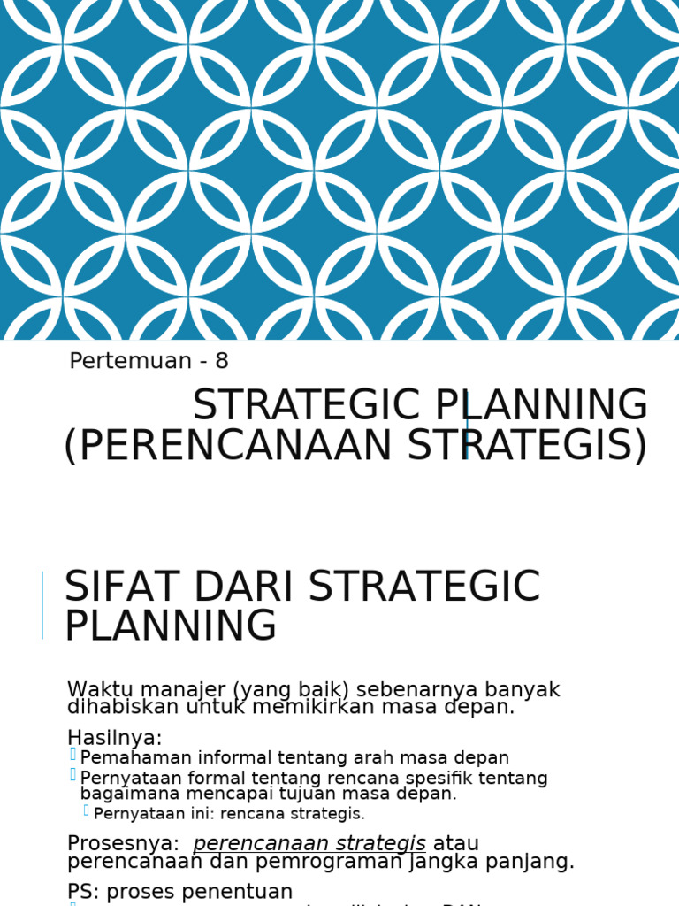 1-Pertemuan 9 Strategic Planning | PDF