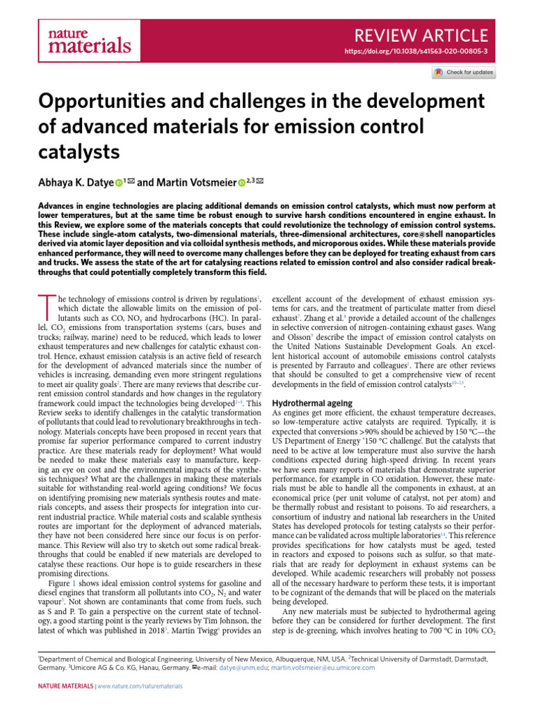 Opportunities and Challenges in The Development of Advanced Materials ...