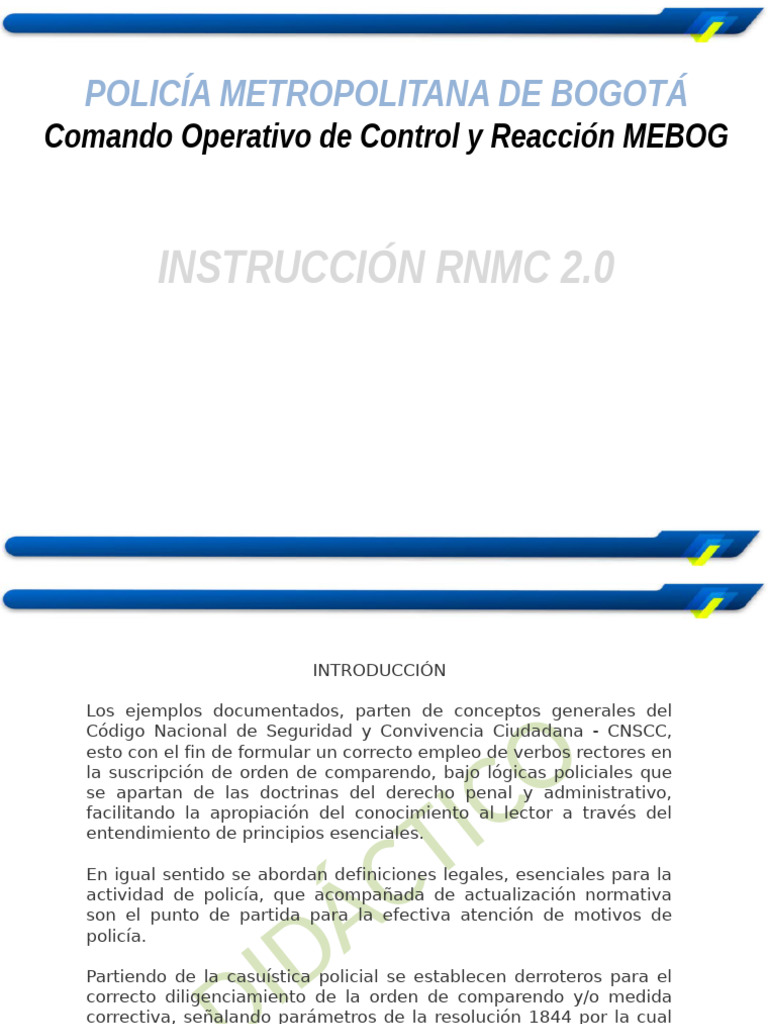 Instrucción RNMC 2.0 | PDF