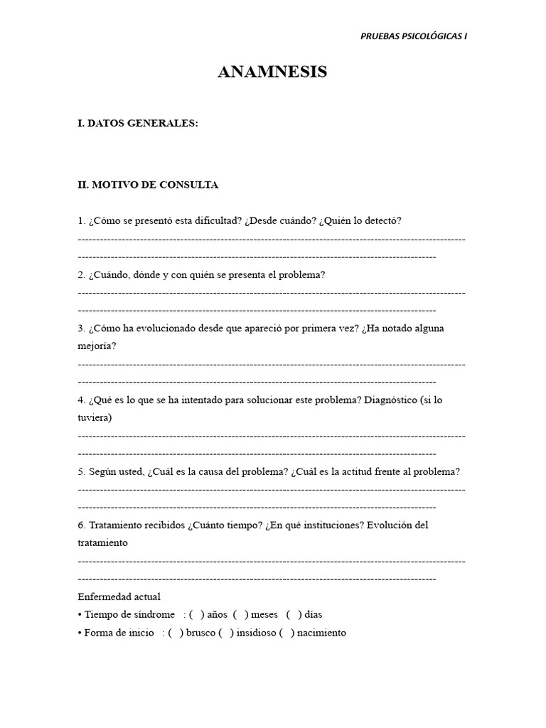 ANAMNESIS | PDF
