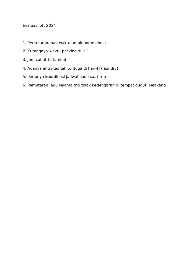 Evaluasi PTT 2024 | PDF