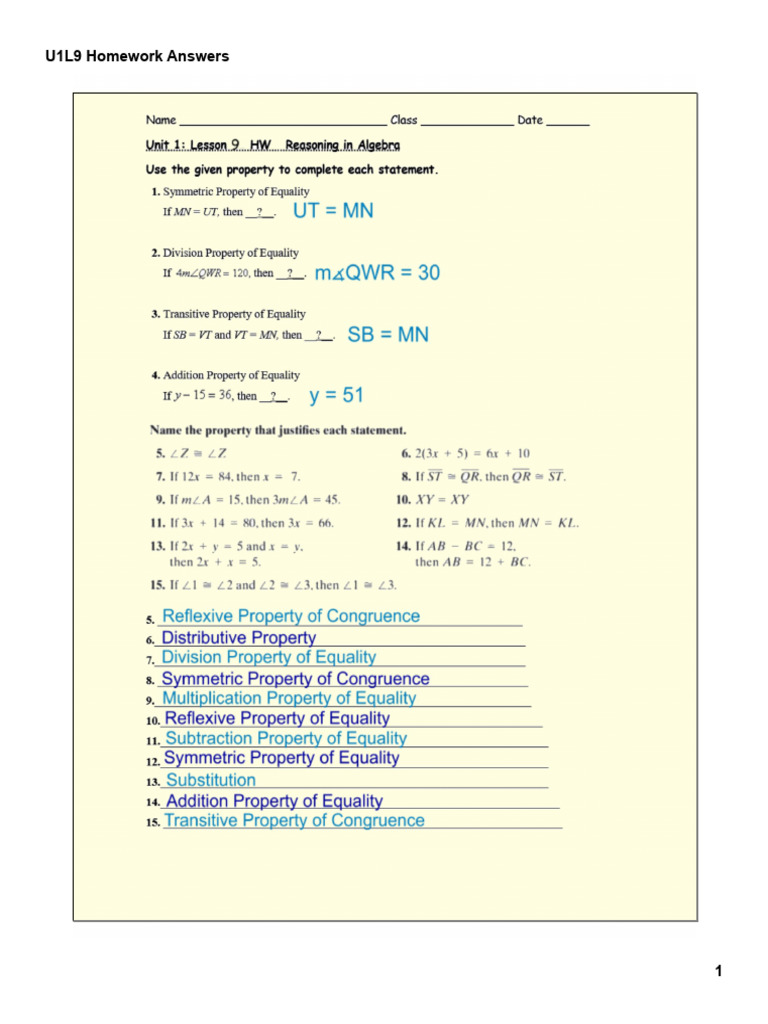 U1L9 Homework Answers | PDF