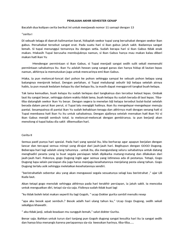 Soal Bindo Pas 2023 Kls 7 | PDF