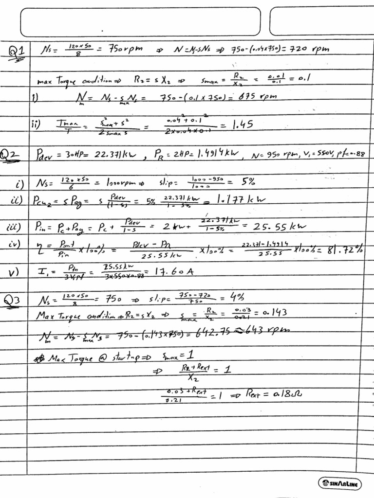 Electric Machine Problem 1 - Solutions | PDF