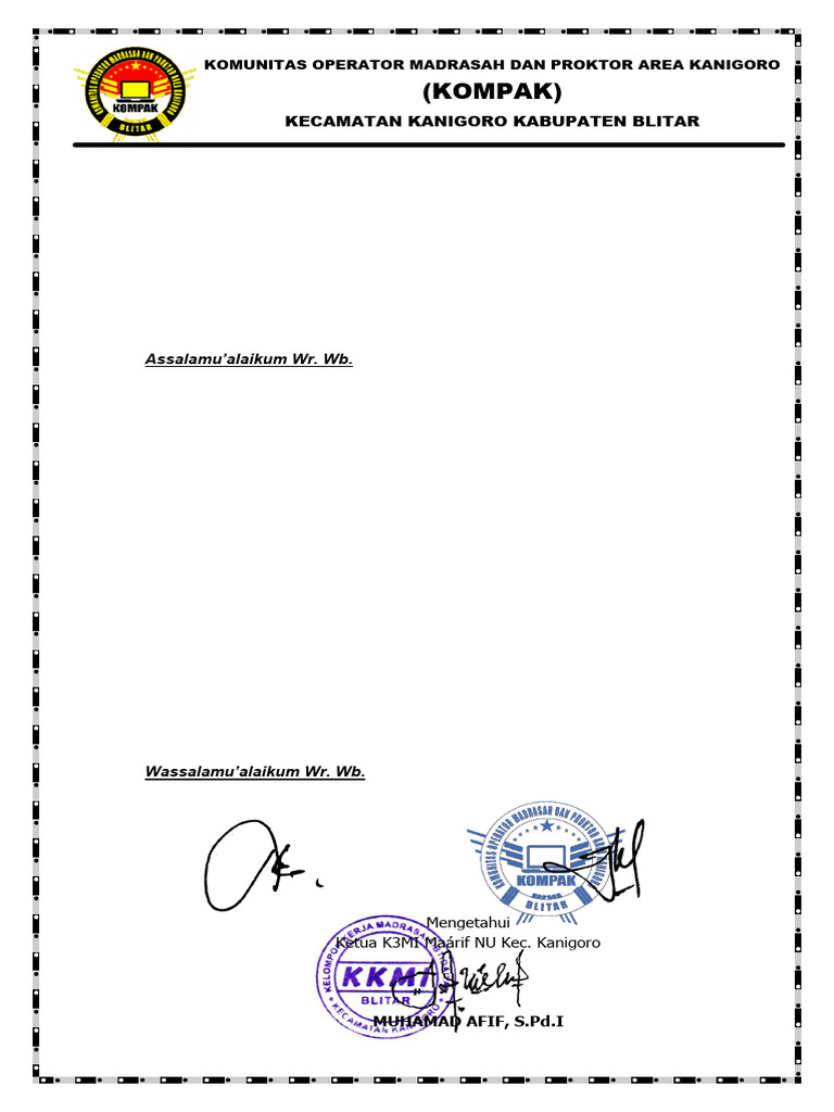 Surat Undangan Kompak Maret 24 | PDF