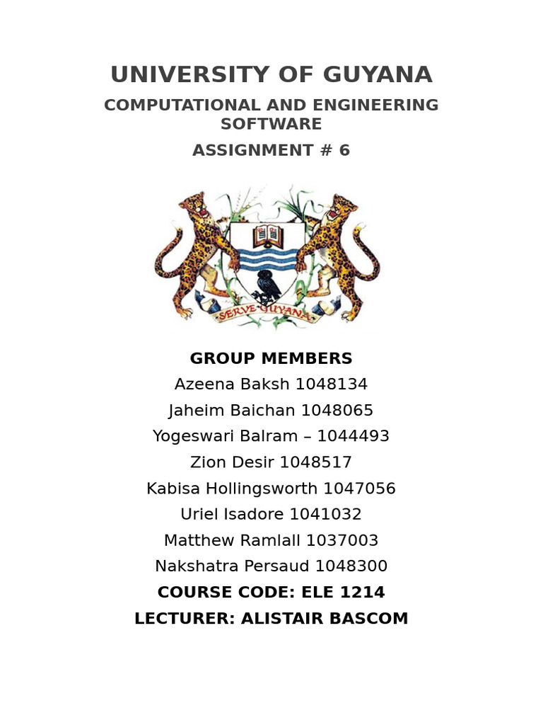 ELE 1214 Assignment 6 Q1 & 2 | PDF