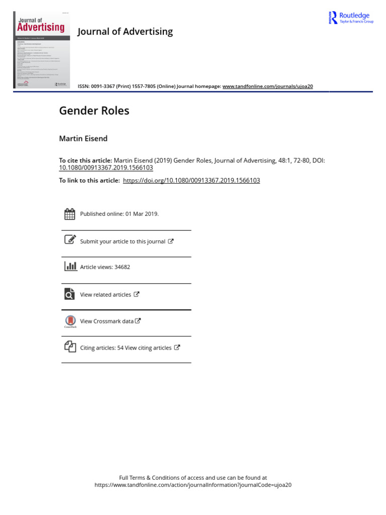 Gender Roles | PDF