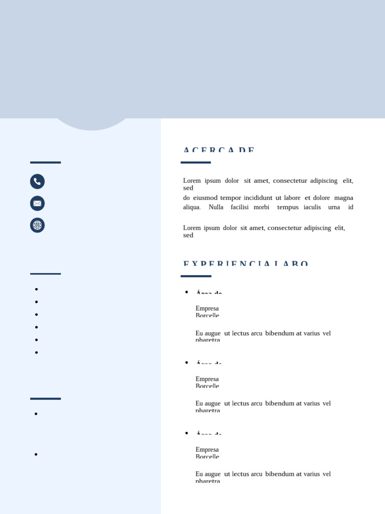 Currículum Vitae CV de Mujer Minimalista Azul | PDF