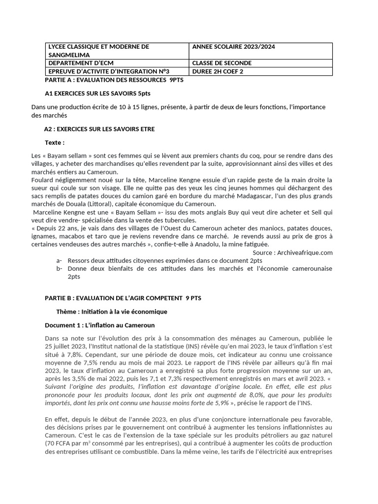EVAL 4 Ecm Seconde Lcms Et Avebe_015622_014830 | PDF