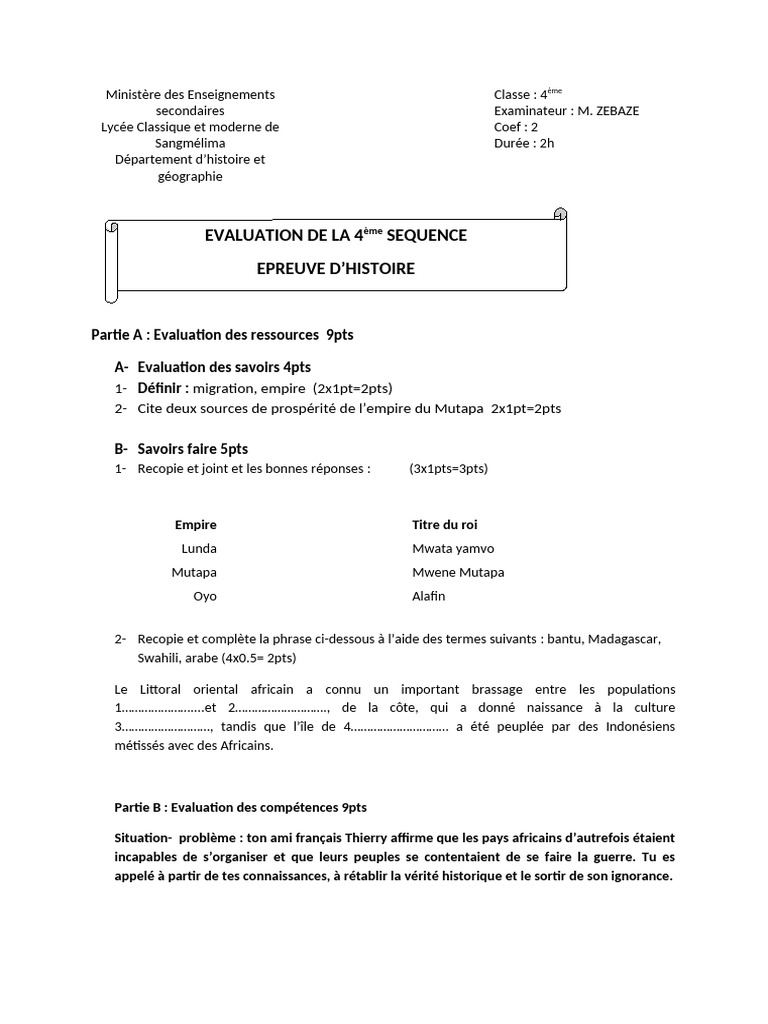 Seq4 4eme Hist 015708 | PDF